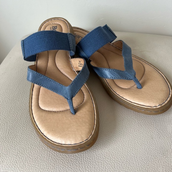 Born | Shoes | Born Sri Blue Leather Slide Strappy Comfortable Sandals ...